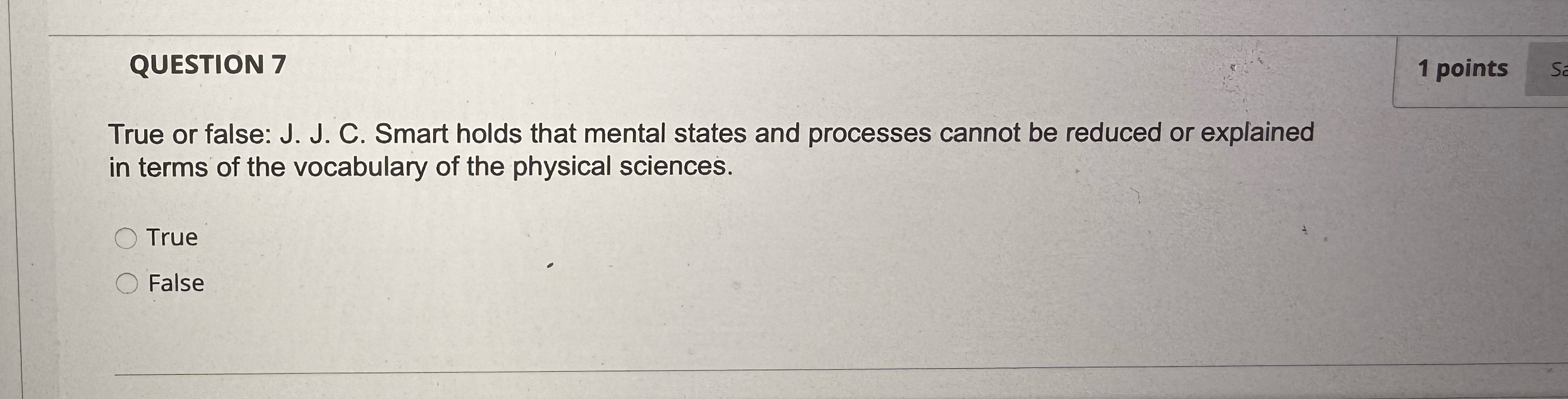 Solved QUESTION 71 ﻿pointsTrue or false: J. ﻿J. ﻿C. ﻿Smart | Chegg.com