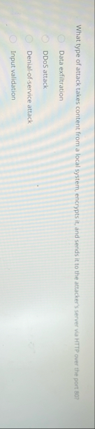 Solved What type of attack takes content from a local | Chegg.com