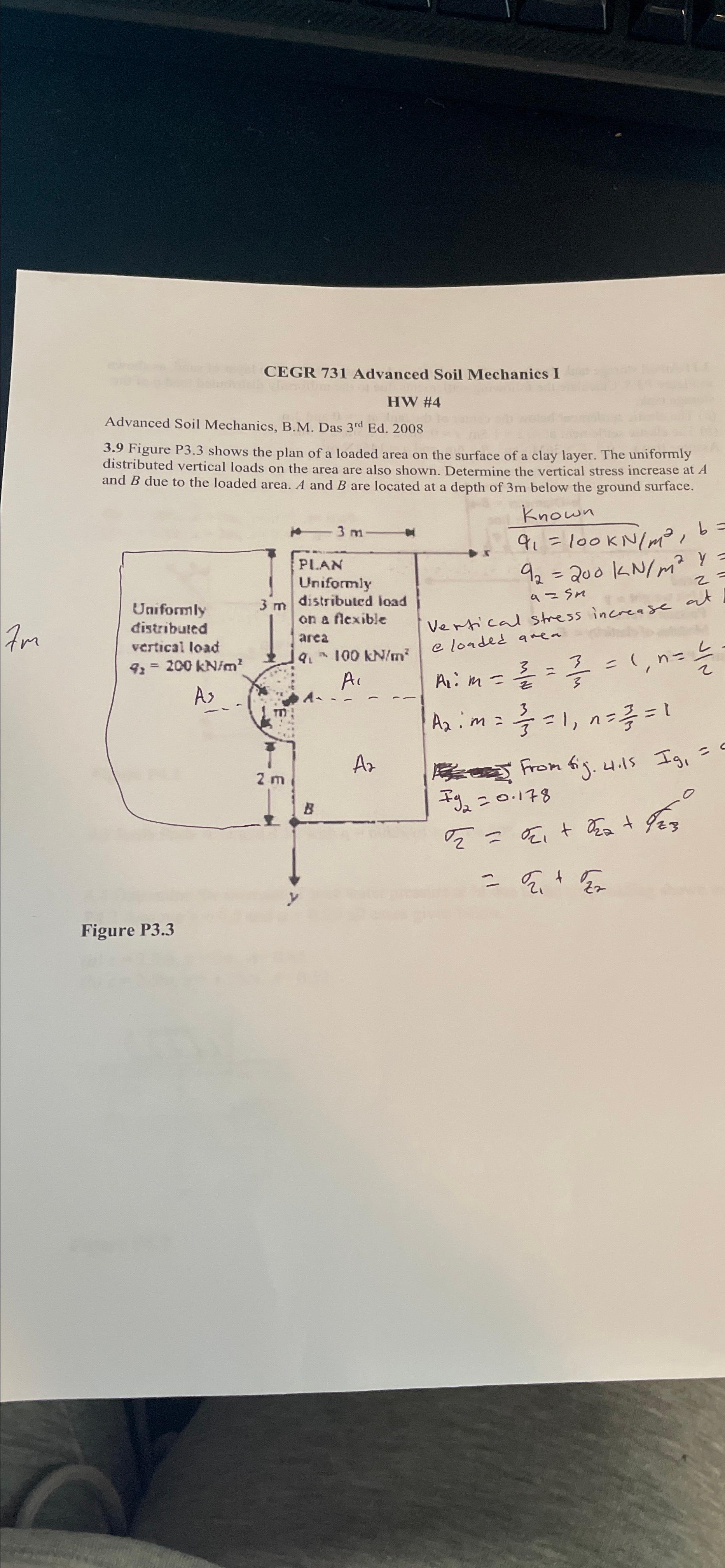 Solved CEGR 731 ﻿Advanced Soil Mechanics IHW #4Advanced Soil | Chegg.com