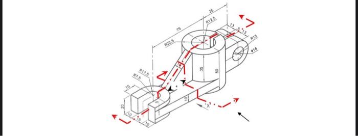 Solved Q. Draw the three views of the orthographic | Chegg.com
