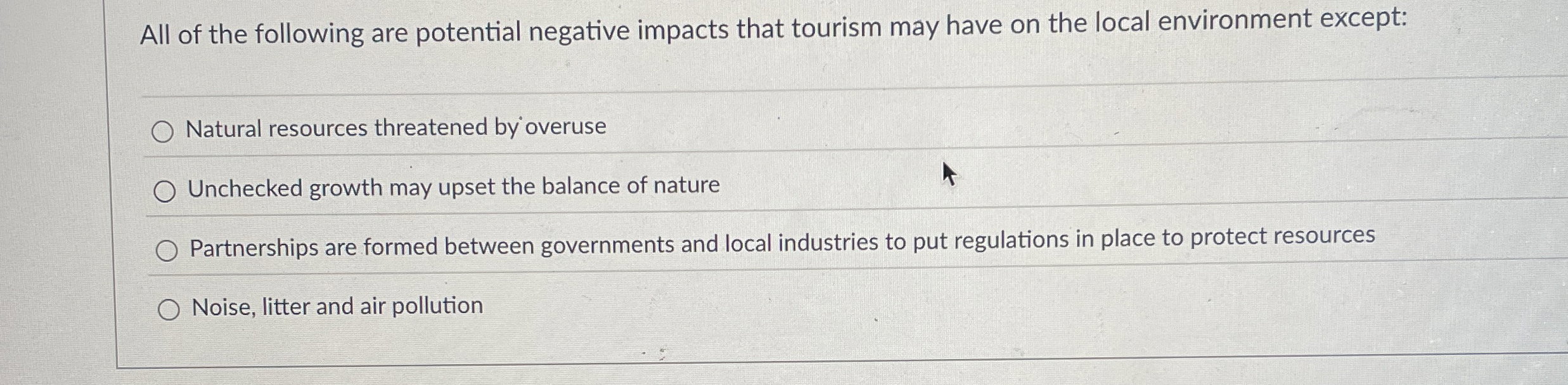 Solved All of the following are potential negative impacts | Chegg.com