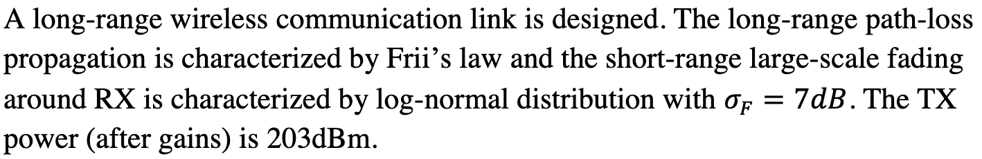 Solved A Long Range Wireless Communication Link Is Designed