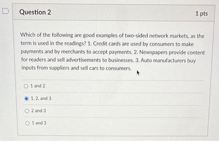Solved Which of the following are good examples of two-sided | Chegg.com