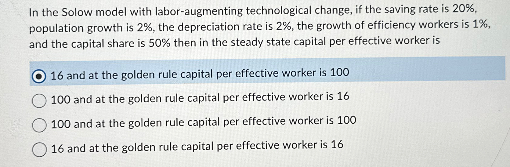 Solved In the Solow model with labor-augmenting | Chegg.com