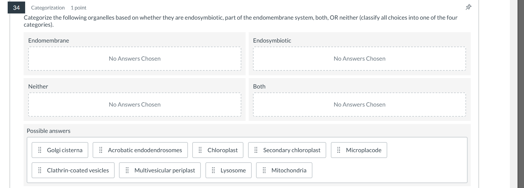 Solved Categorize the following organelles based on whether | Chegg.com