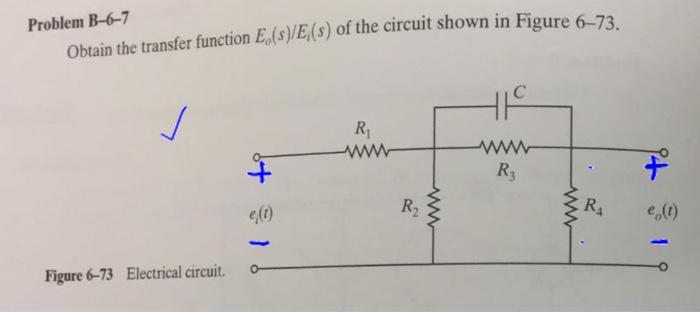 Solved Problem B-6-7 Obtain the transfer function | Chegg.com