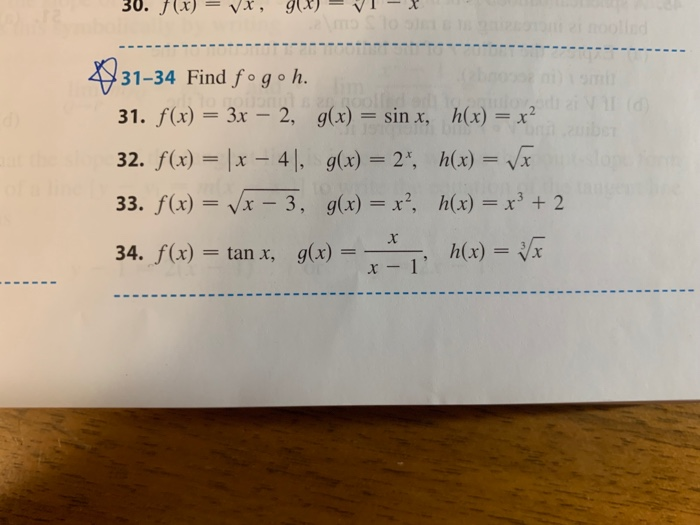 Solved | 30. (1) V, 9) V1 - $31-34 Find fogoh. 31. f(x) = 3x | Chegg.com