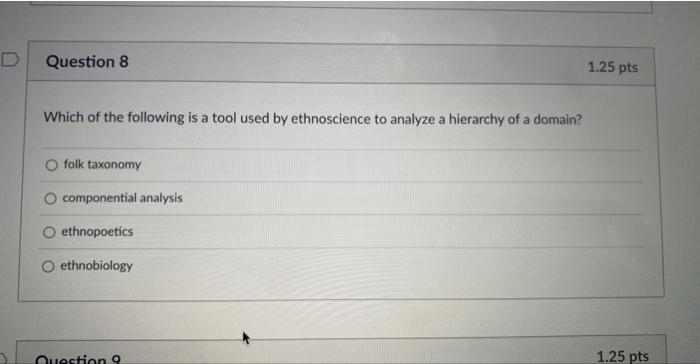 Which of the following is a tool used by ethnoscience | Chegg.com