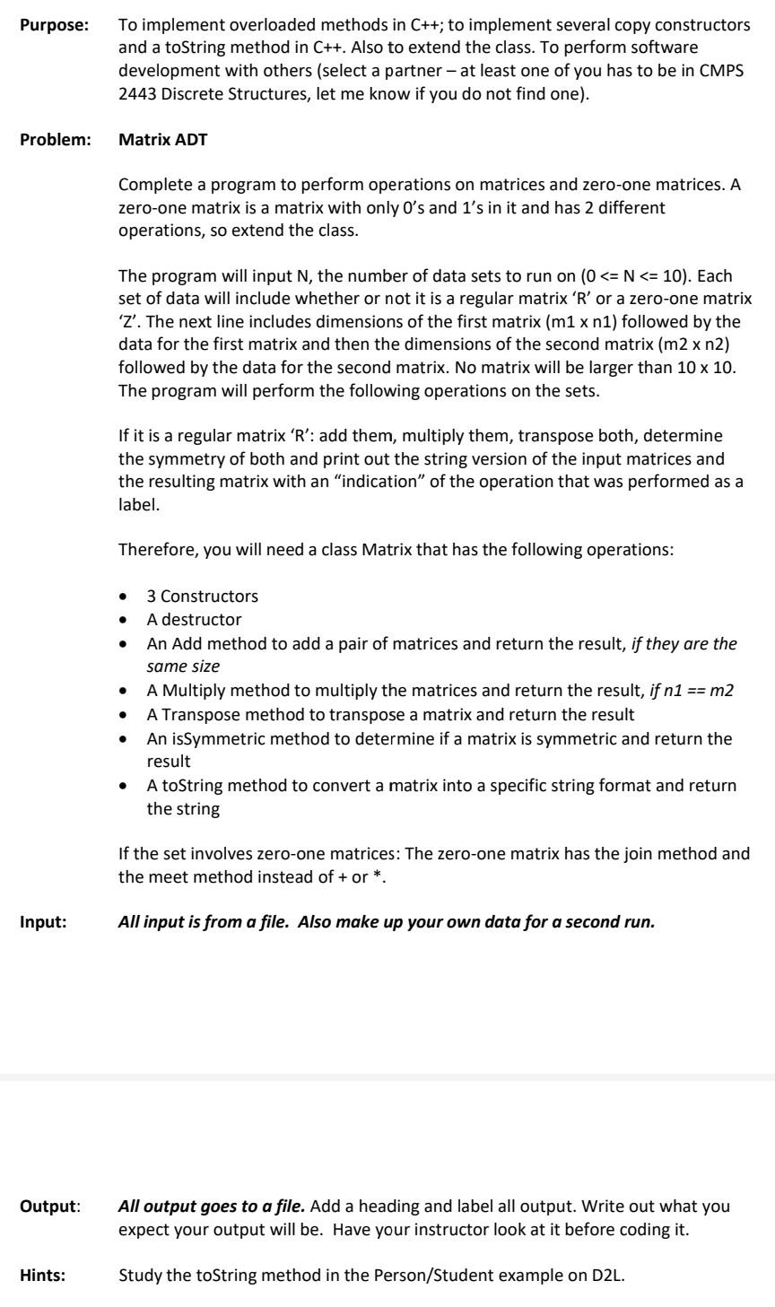 Solved Note: The code should be in C++ Instructions: | Chegg.com