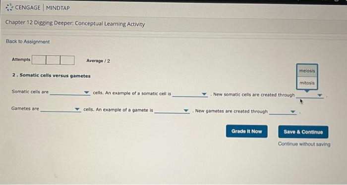 Solved Back to Assignment Attempts Average/2 2. Somatic cell | Chegg.com