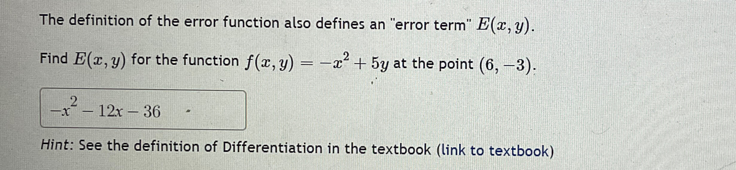 Solved The definition of the error function also defines an | Chegg.com