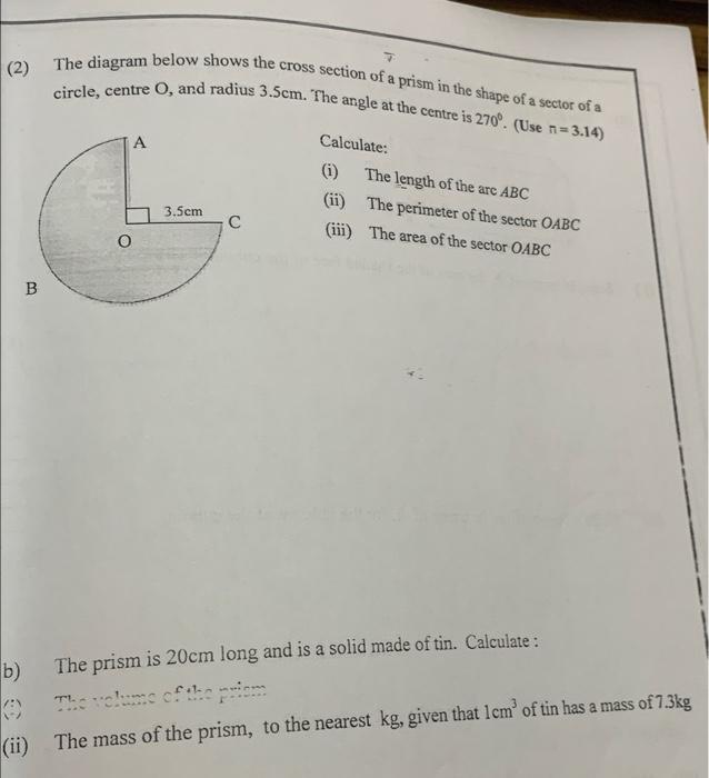 Solved (2) The diagram below shows the cross section of a | Chegg.com