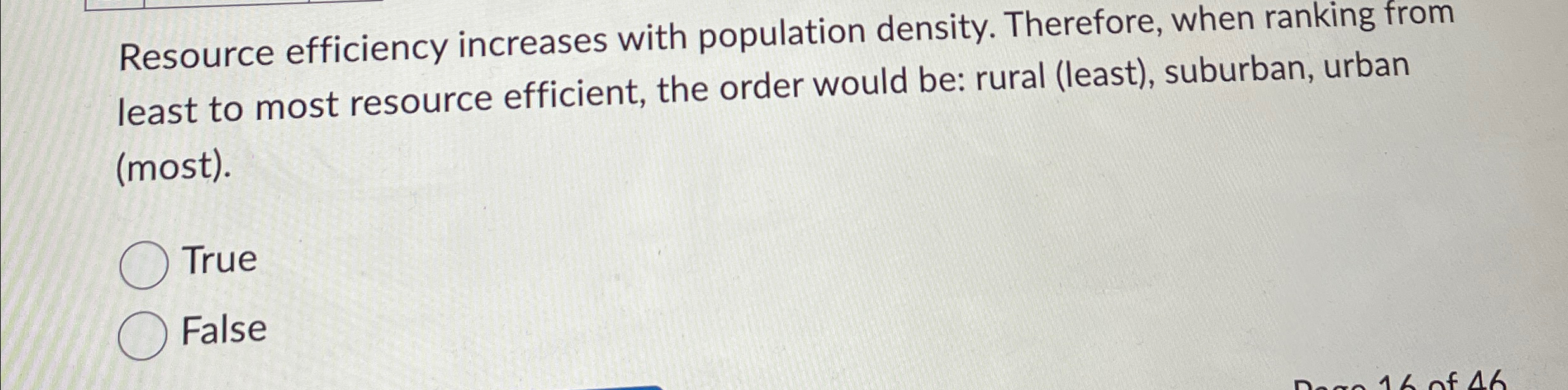Solved Resource efficiency increases with population | Chegg.com
