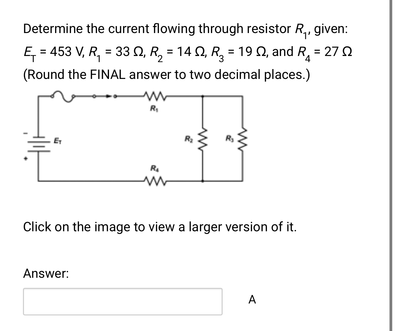 Solved Determine The Current Flowing Through Resistor R1