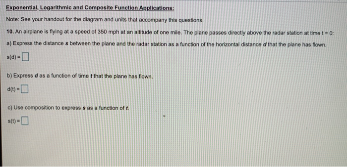 Solved Exponential, Logarithmic and Composite Function | Chegg.com