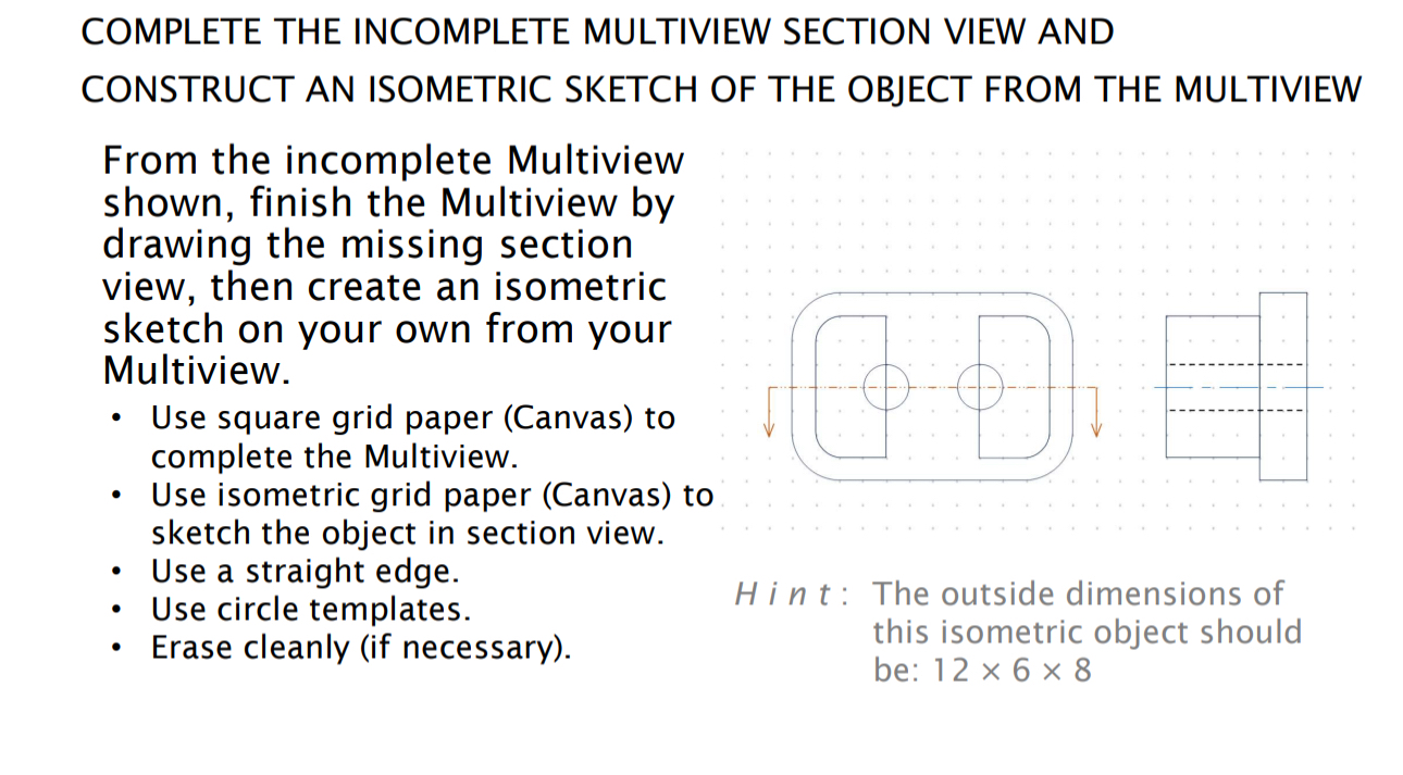 Solved COMPLETE THE INCOMPLETE MULTIVIEW SECTION VIEW | Chegg.com