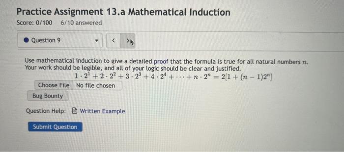 Solved Practice Assignment 13.a Mathematical Induction | Chegg.com