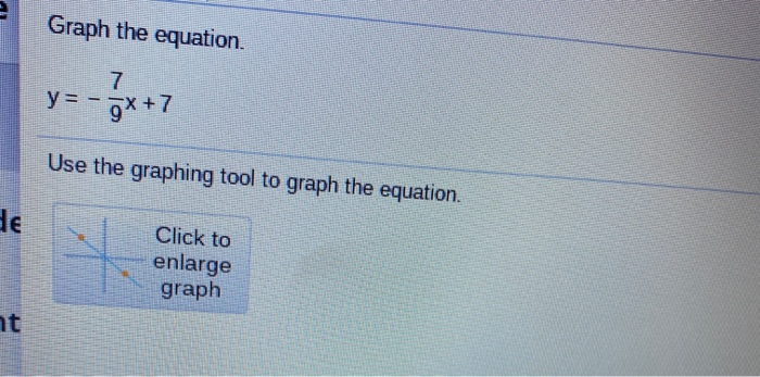 Solved Graph the equation. 7 y= - 5x+7 Use the graphing tool | Chegg.com