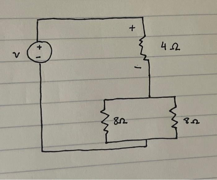 For the circuit shown with v=1 V, the voltage across | Chegg.com