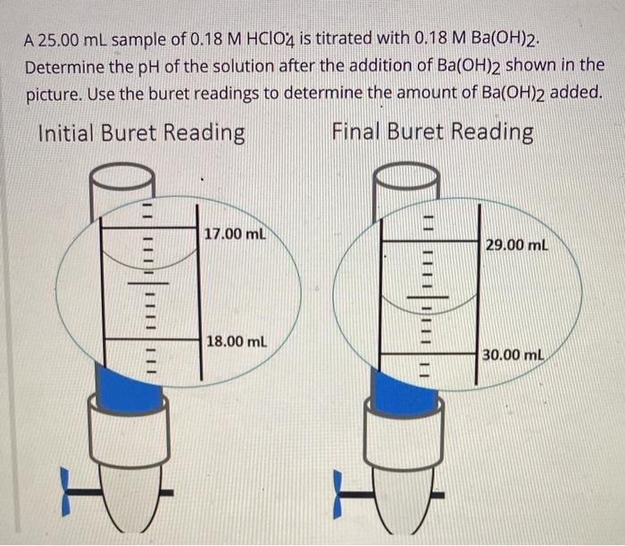 Solved A 25.00 mL sample of 0.18 M HClO4 is titrated with | Chegg.com