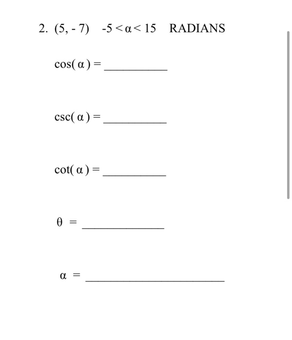 Solved 2. (5, - 7) -5 | Chegg.com