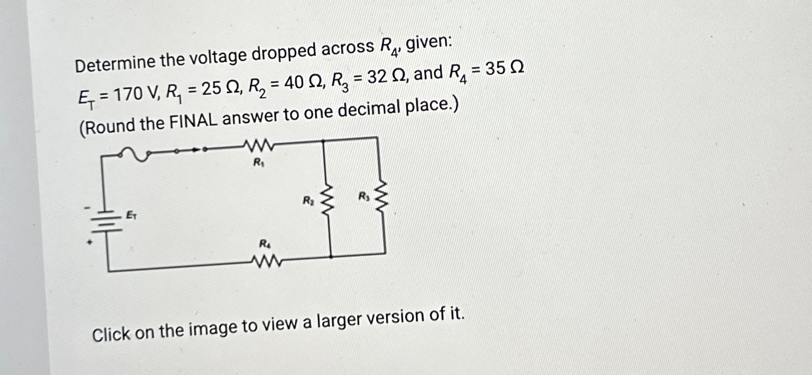 Solved Determine the voltage dropped across R4, | Chegg.com
