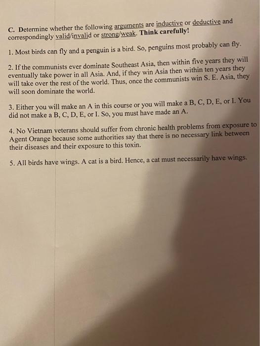 Solved A. Determine whether the following deductive | Chegg.com