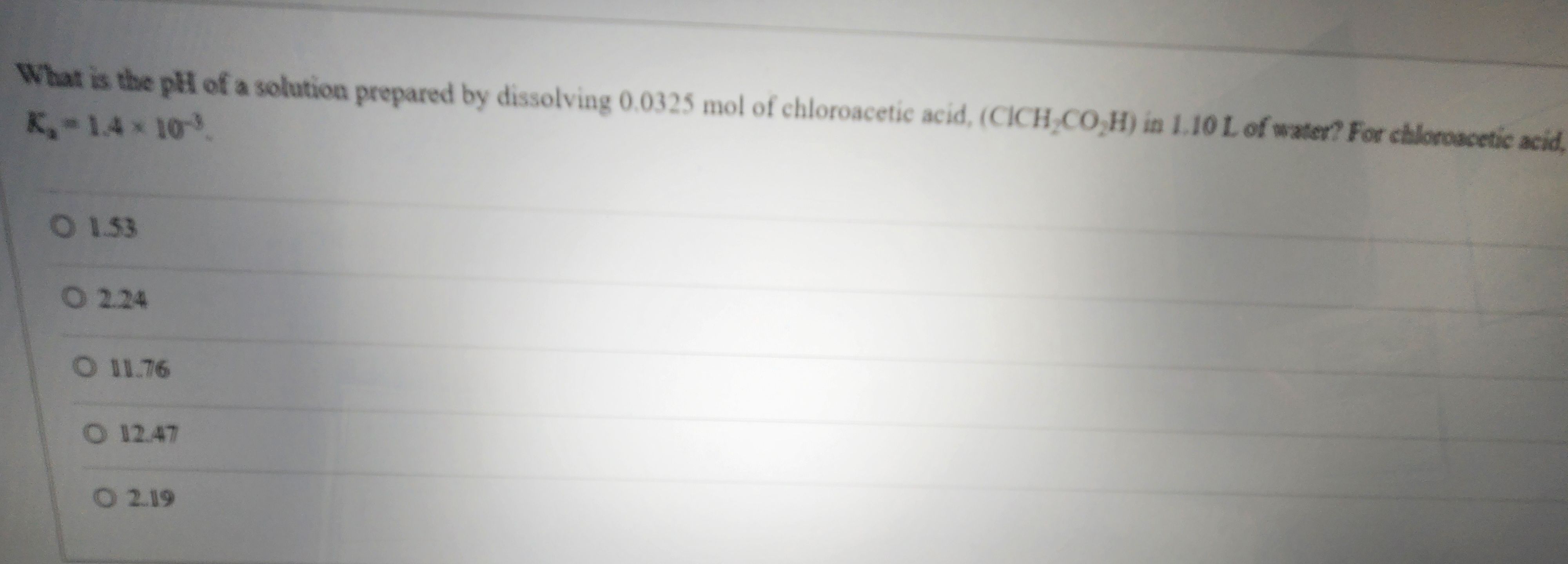 What is the pH of a solution prepared by dissolving | Chegg.com