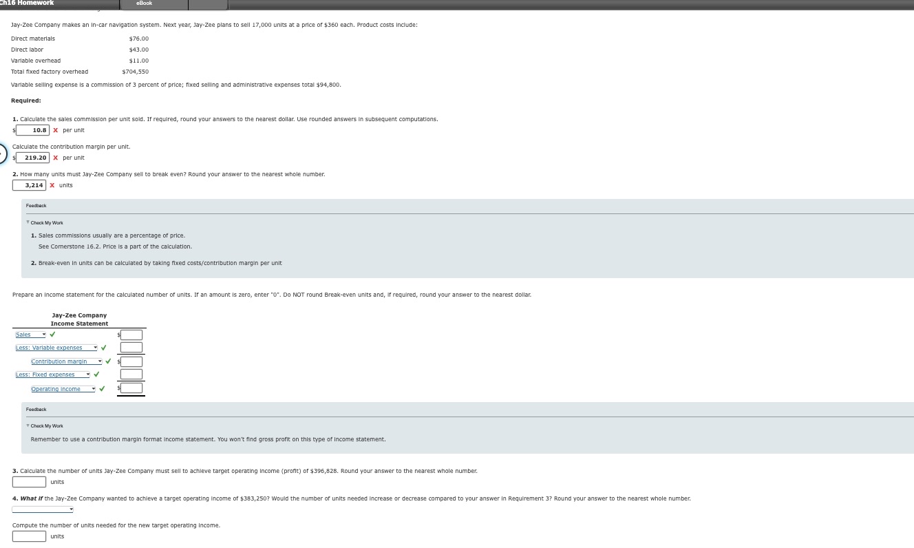 Solved Jay-Zee Company makes an in-car navigation system. | Chegg.com