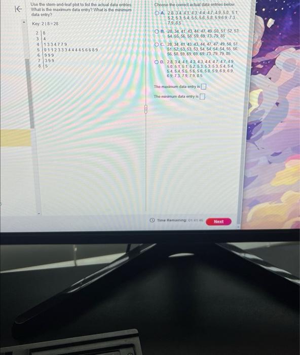 Solved Use the stem-and leaf plot to list the actual data | Chegg.com