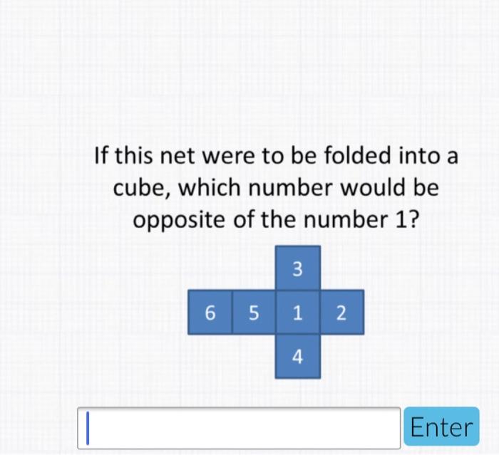 Solved If this net were to be folded into a cube, which | Chegg.com
