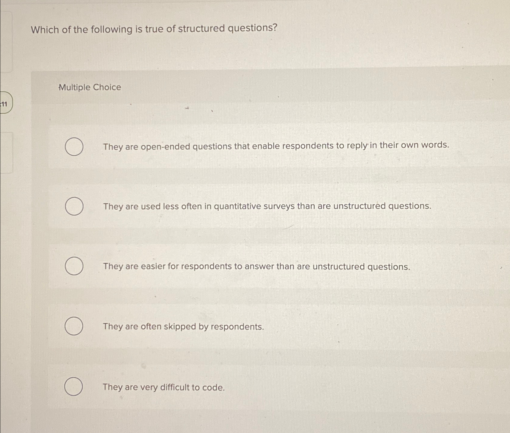 Solved Which of the following is true of structured | Chegg.com