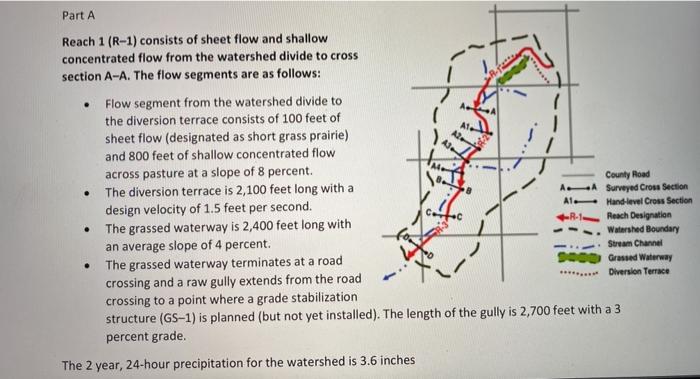 Solved Part A Reach 1 (R-1) consists of sheet flow and | Chegg.com