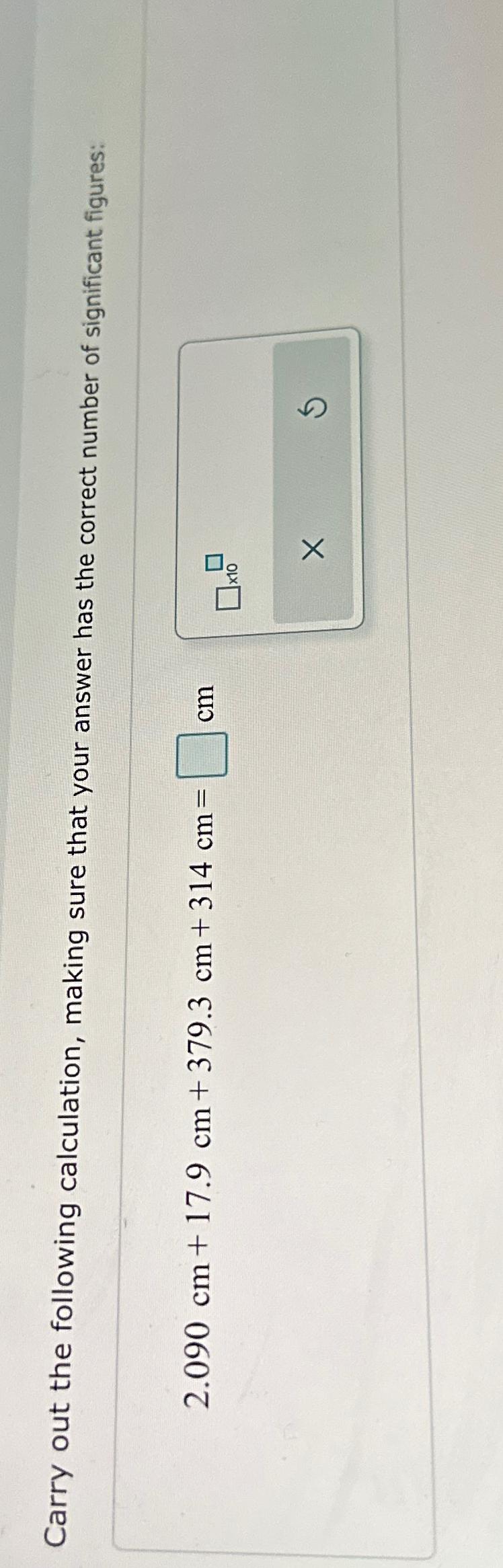 Solved Carry out the following calculation, making sure that | Chegg.com