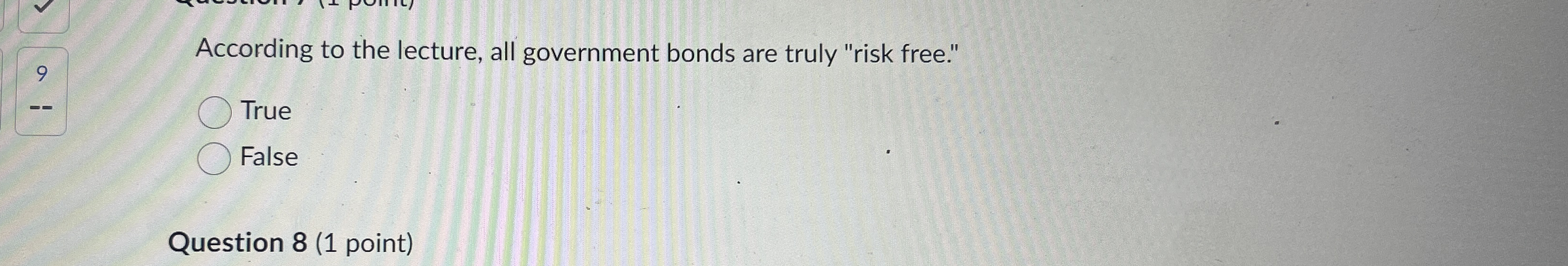 Solved According to the lecture, all government bonds are | Chegg.com