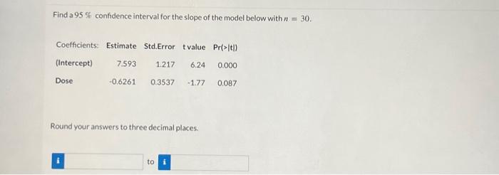Solved Computer Output For Fitting A Simple Linear Model Is
