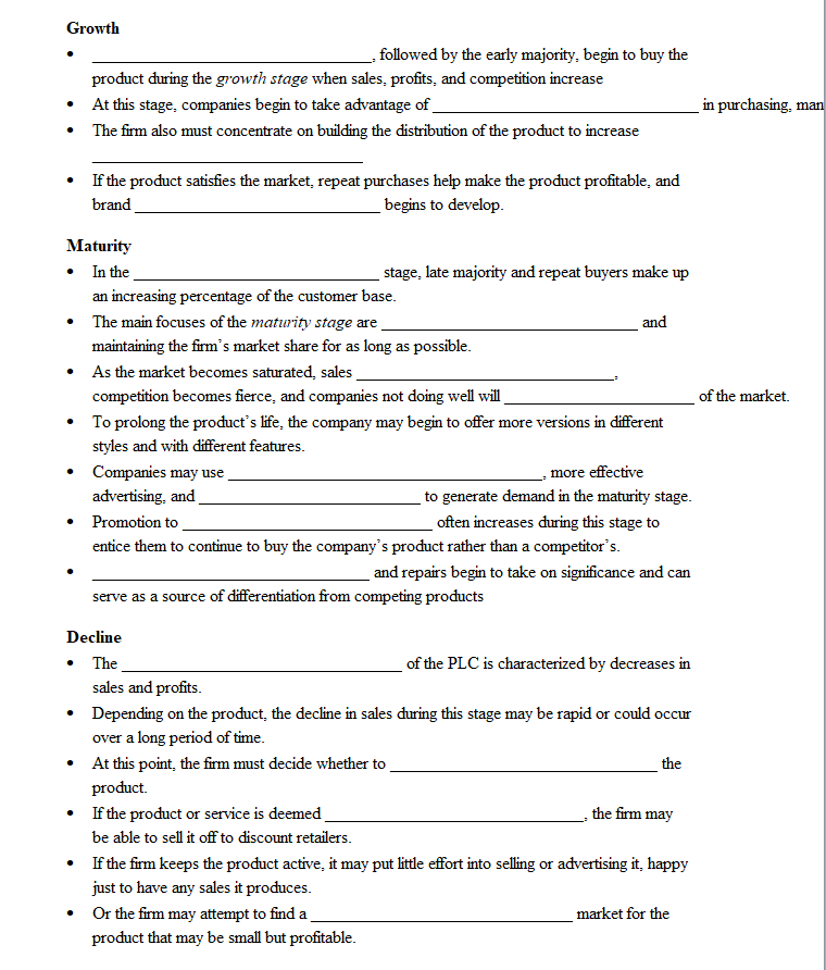 Solved The Product Life CycleProducts go through various | Chegg.com