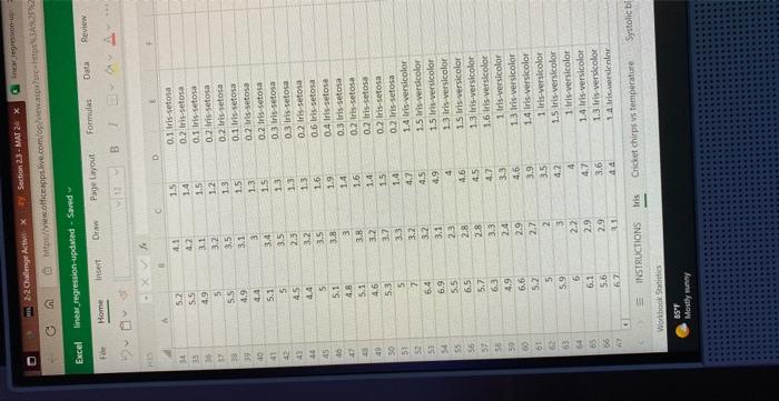 Solved The famous iris dataset (the first sheet of the | Chegg.com