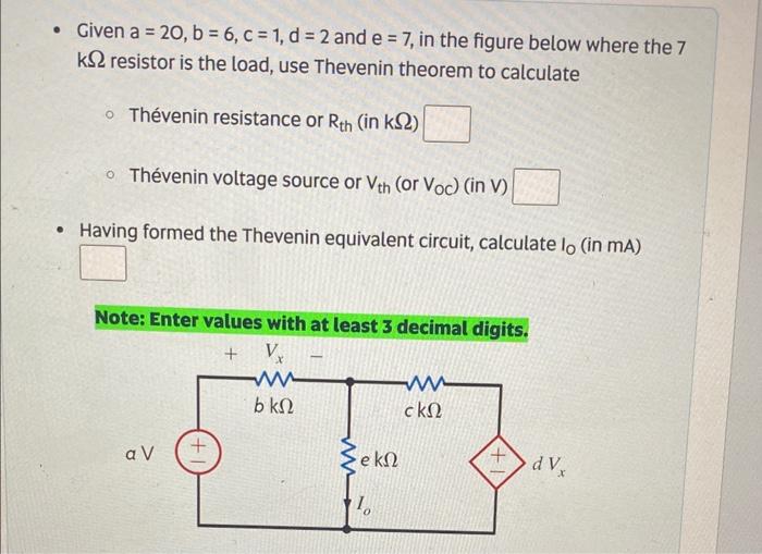 Solved - Given a=20,b=6,c=1,d=2 and e=7, in the figure below | Chegg.com