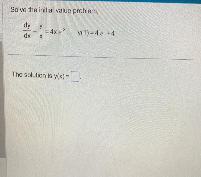 Solved Solve the initial value problem. | Chegg.com