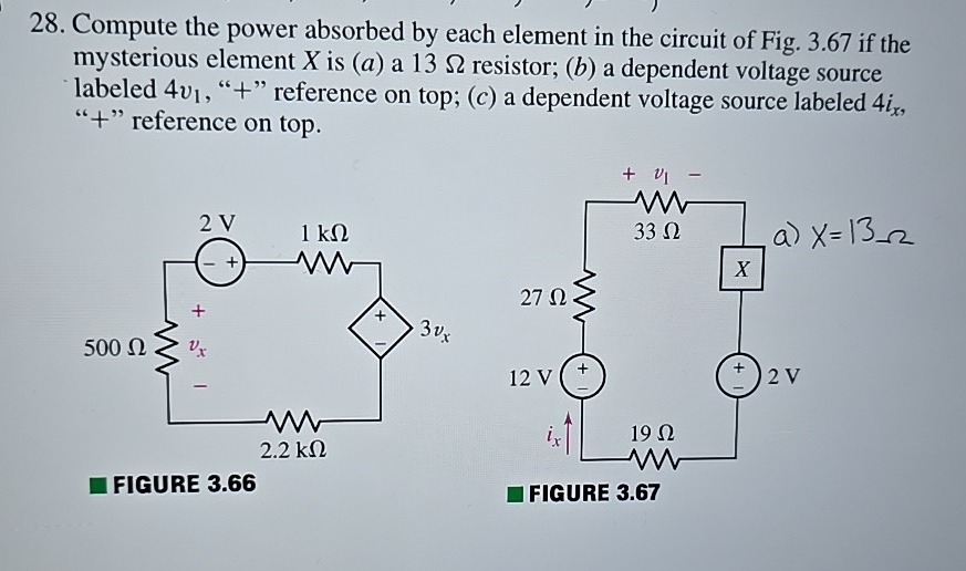 Solved Compute the power absorbed by each element in the | Chegg.com
