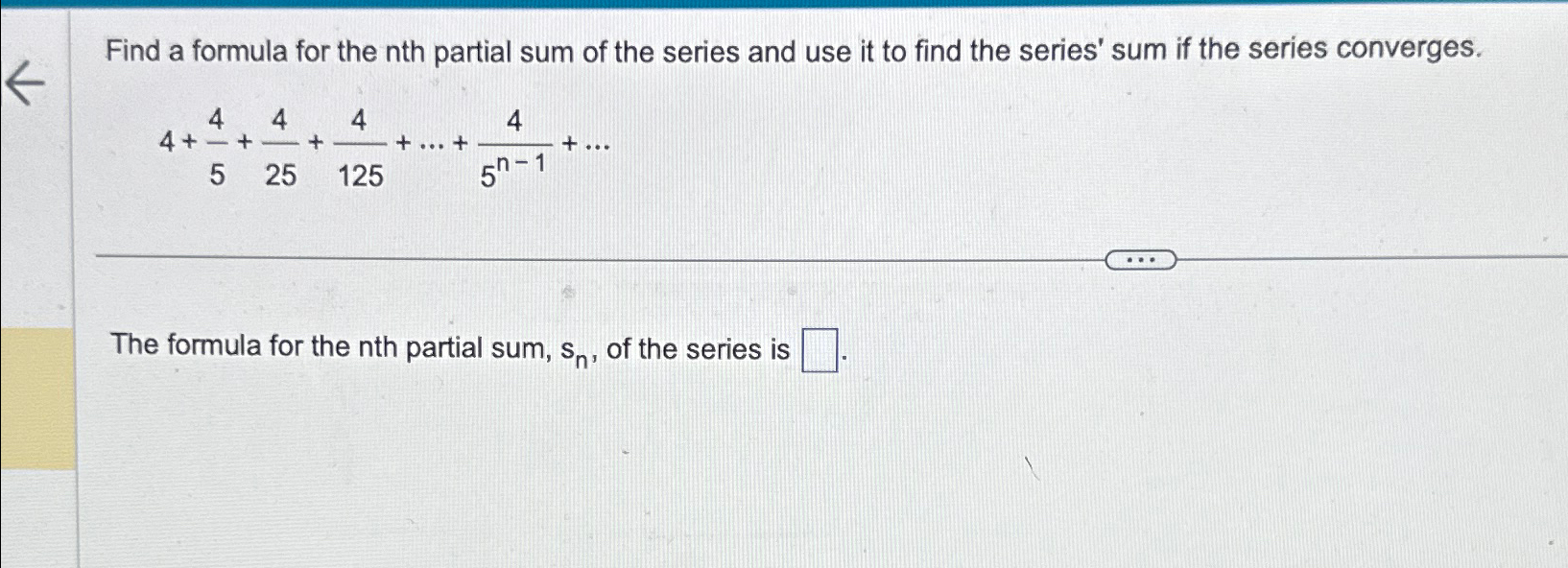 Solved Find a formula for the nth partial sum of the series | Chegg.com
