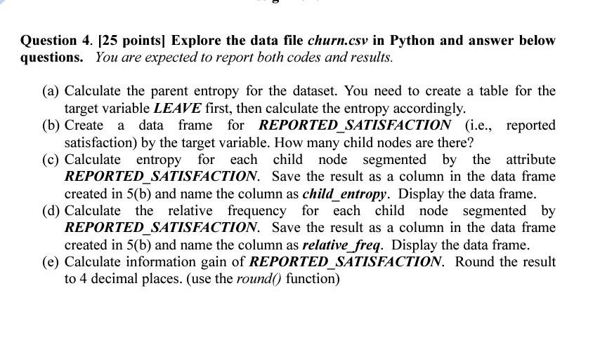 Question 1. [20 points] Calculate the entropy for | Chegg.com