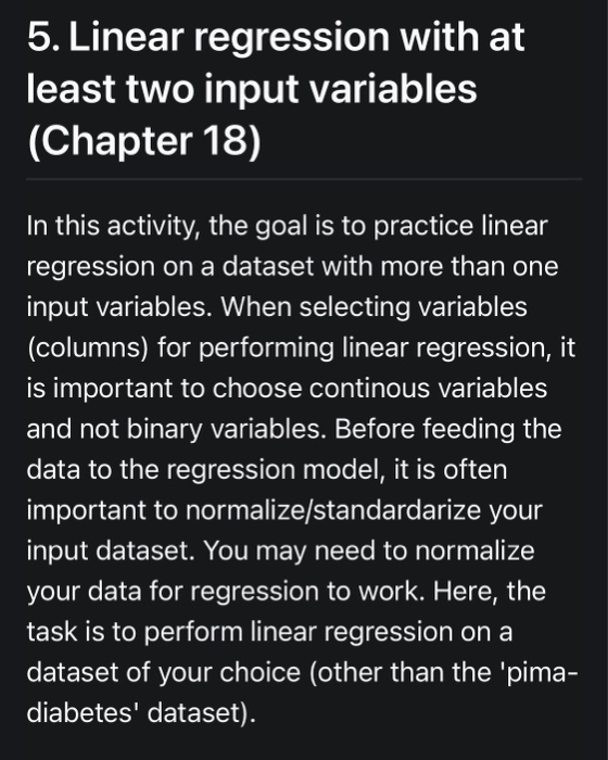 Solved 5. Linear regression with at least two input | Chegg.com