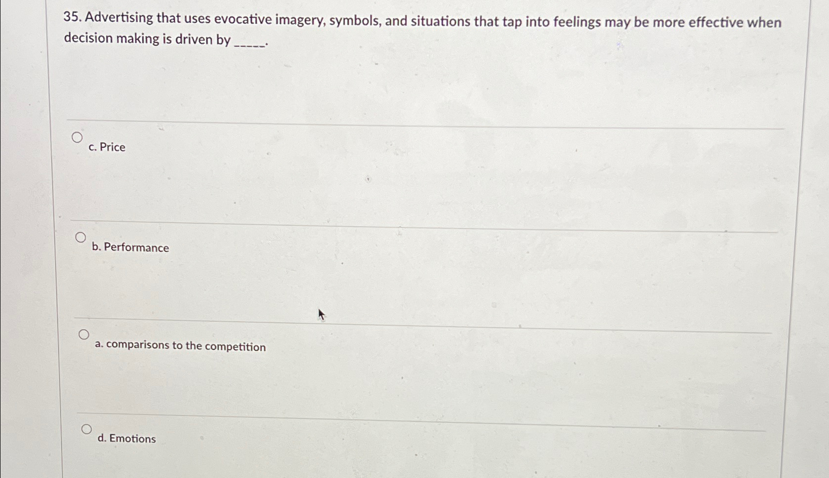 Solved Advertising that uses evocative imagery, symbols, and | Chegg.com