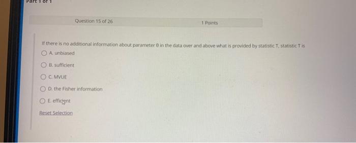 Solved If there is no additional information about parameter | Chegg.com