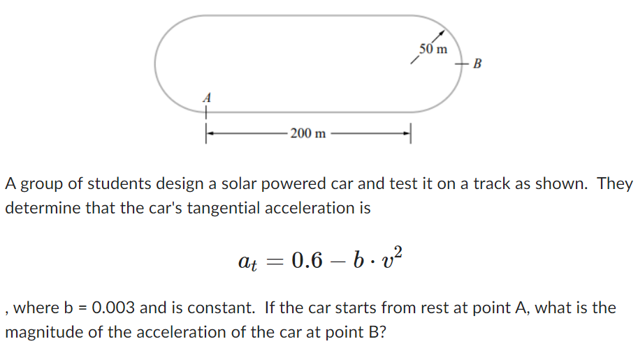 Solved A group of students design a solar powered car and | Chegg.com