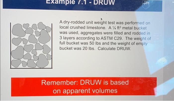 Solved A dry-rodded unaे weight test was perfomed on local | Chegg.com