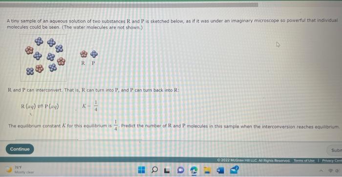 Solved A tiny sample of an aqueous solution of two | Chegg.com