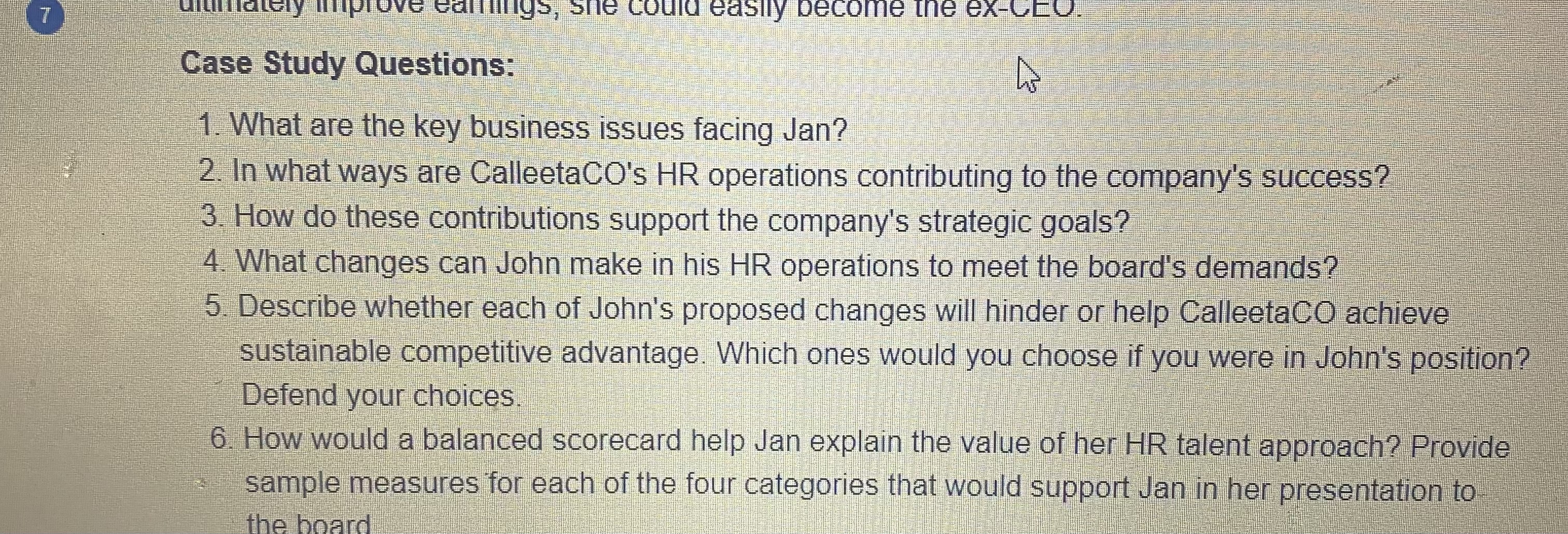 Solved Case Study Questions:What are the key business issues | Chegg.com